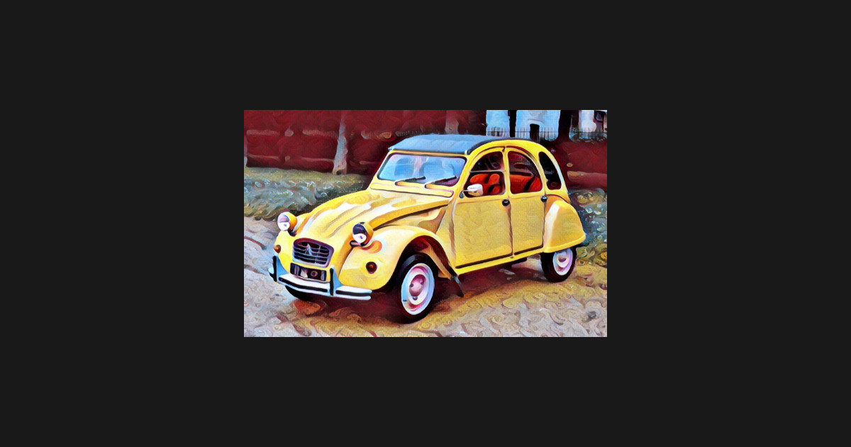 Classic Yellow Citroën 2CV – Vintage French Icon Art - 2cv - T-Shirt ...