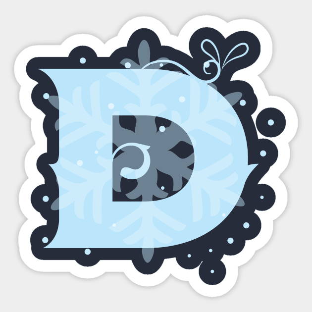 Winter Letter D - Winter Letter D - Sticker | TeePublic