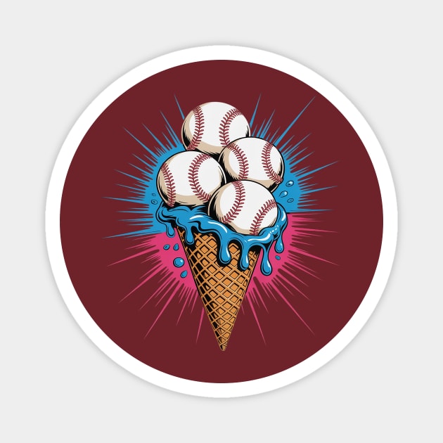Baseball Ice Cream Drip Baseball Fan Sports Player - Baseball Ice Cream ...