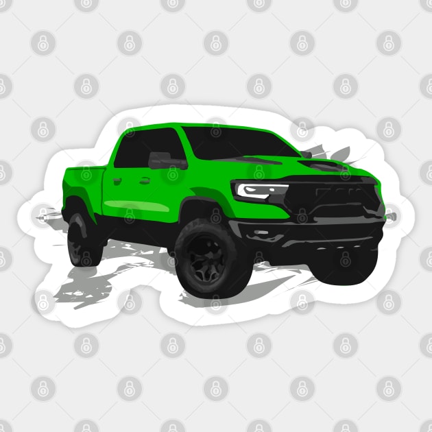 Green Trx pickup - Ram Pickup - Sticker | TeePublic