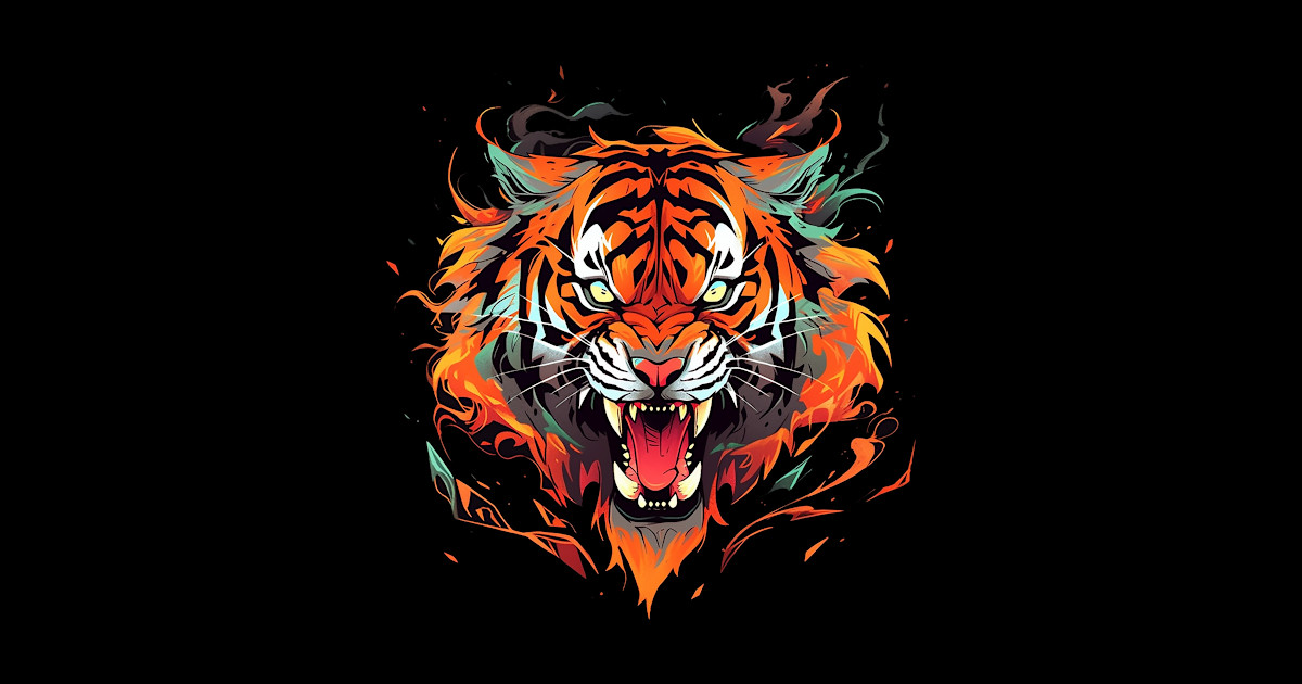 angry tiger - Angry Tiger - Sticker | TeePublic