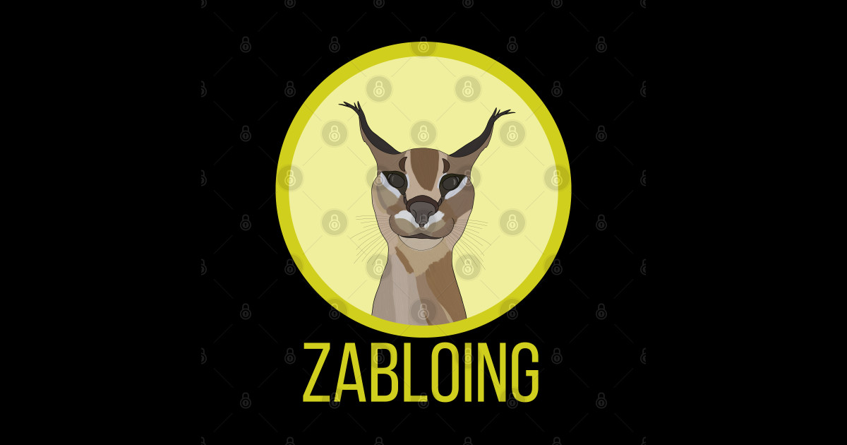 Zabloing Cat Meme - Zabloing Floppa Cat - Sticker | TeePublic