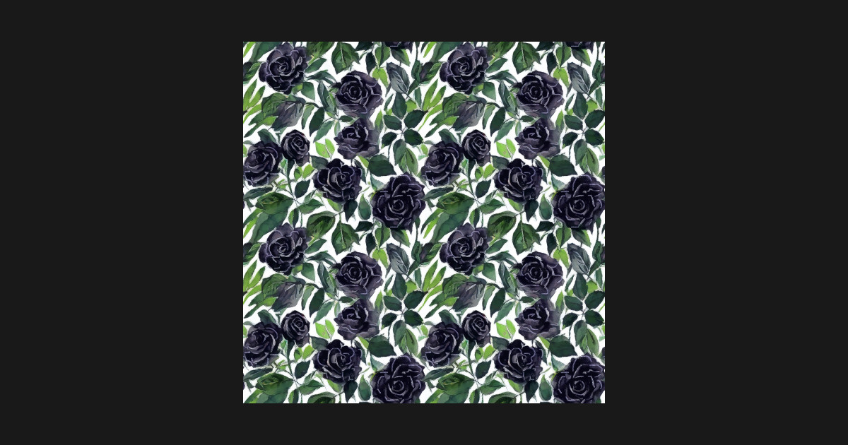 Black Roses pattern - Black Roses Pattern - T-Shirt | TeePublic