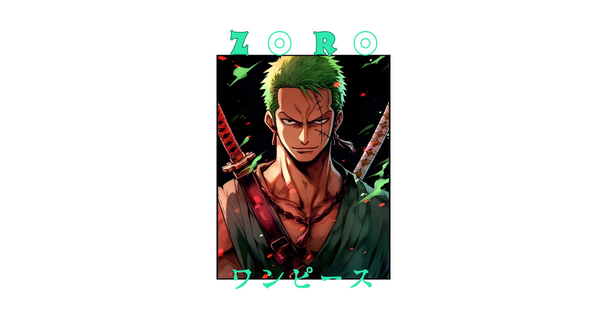 Anime Samurai Swordsman – Three Sword Warrior Design - Roronoa Zoro - T ...