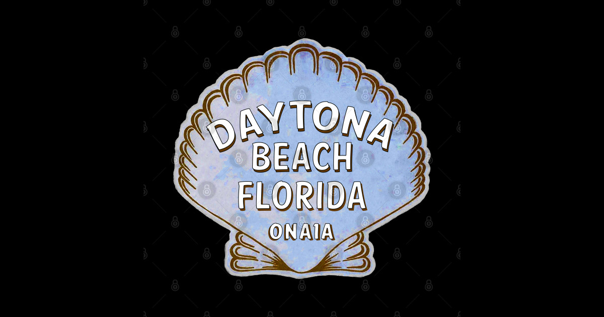 Daytona Beach Florida A1A Vintage Shell A 1 A - Daytona Beach - Sticker ...