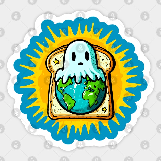 Earth Day Ghost On Toast - Earth Day - Sticker | TeePublic