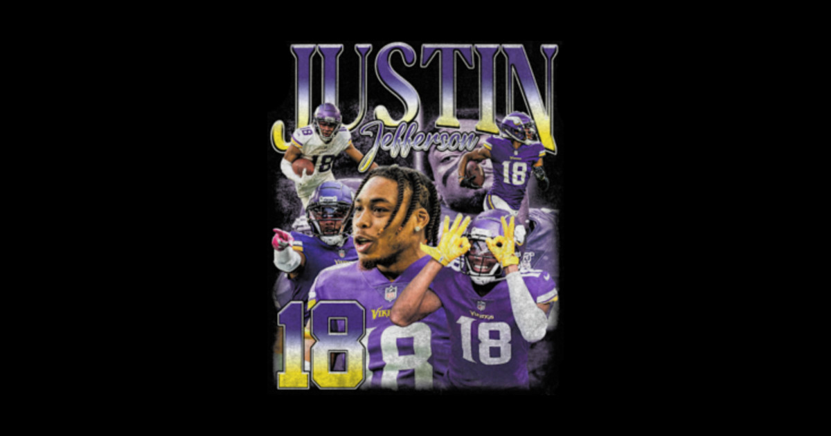 Justin Jefferson Retro Bootleg +Demonde - Justin Jefferson - Sticker ...