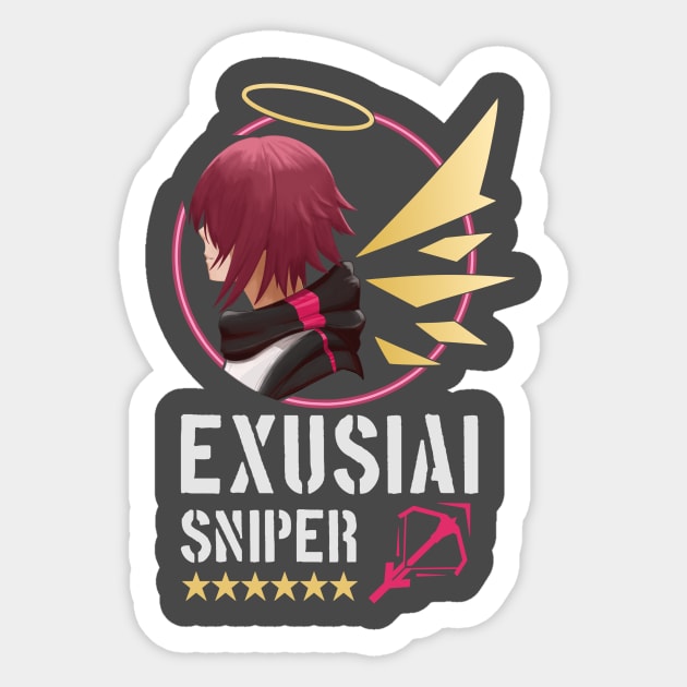 Exusiai card Logo detail - Anime Girls - Sticker | TeePublic