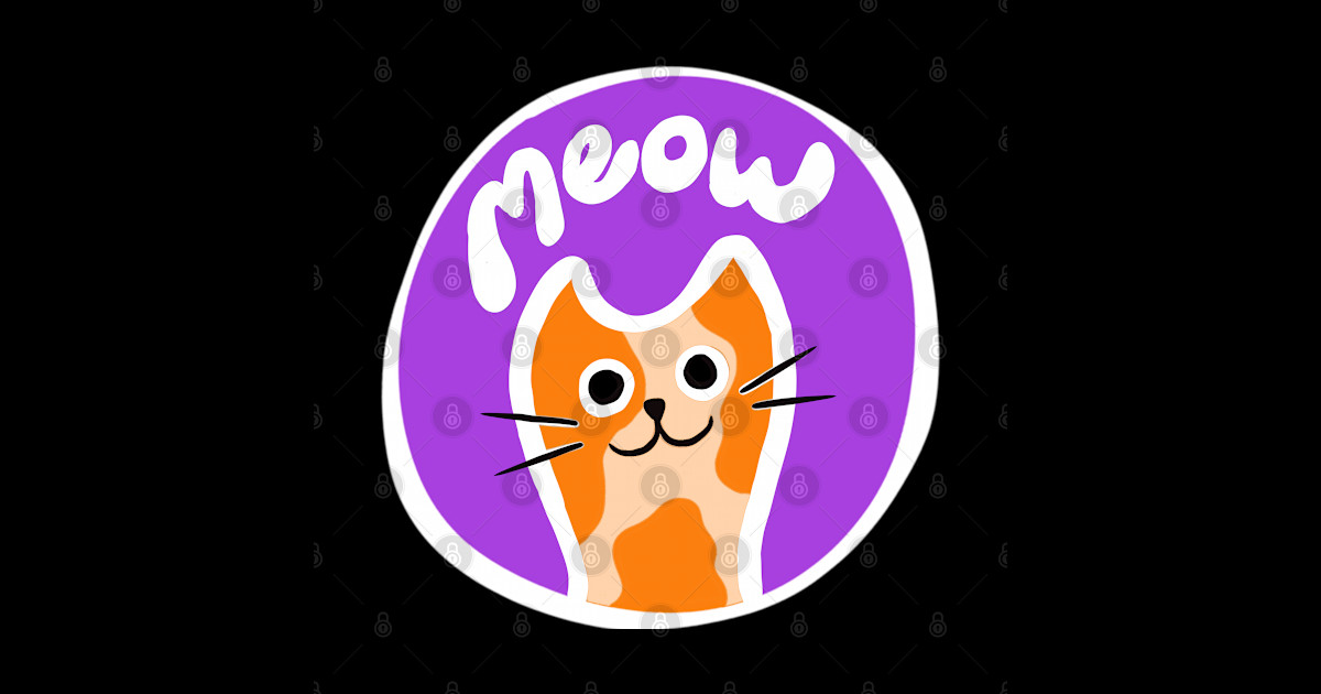 Orange Cat Meow - Orange Cat - Sticker | TeePublic