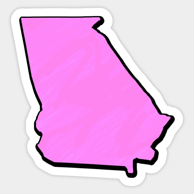 Pink Georgia Outline - Pink Georgia Outline - Sticker | TeePublic