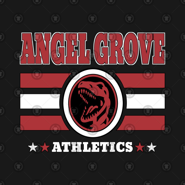 Angel Grove Athletics - Red - Power Rangers - T-Shirt | TeePublic