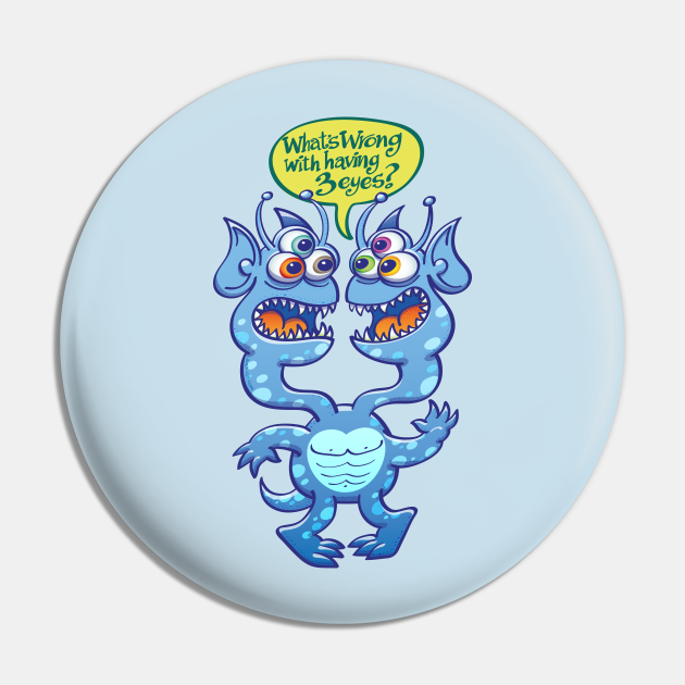 Worried two-headed alien asking what is wrong with having three eyes ...