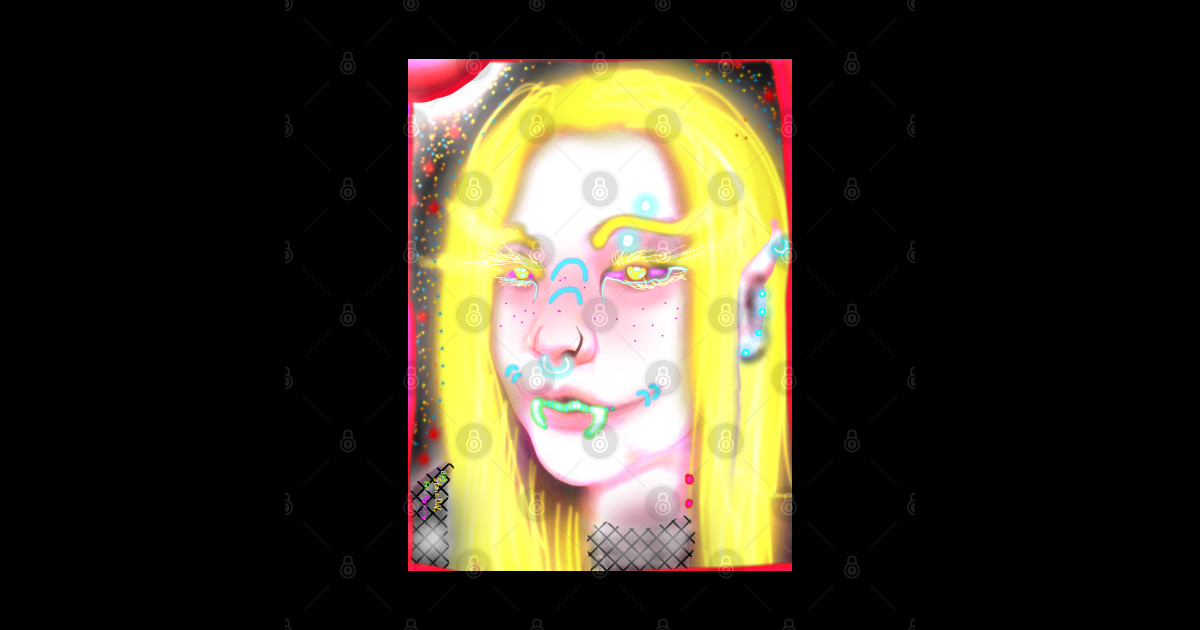 “Bunny” Alt Goth Rave Girl - Vampire - Sticker | TeePublic