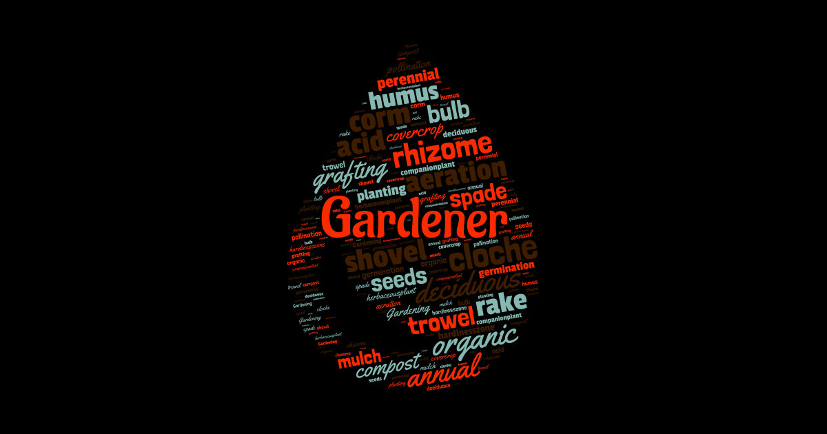 Gardner word cloud - Gardening - Sticker | TeePublic