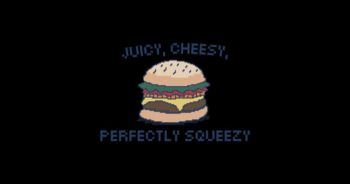 Juicy, Cheesy, Perfectly Squeezy! 8-Bit Pixel Art Hamburger - Burger ...
