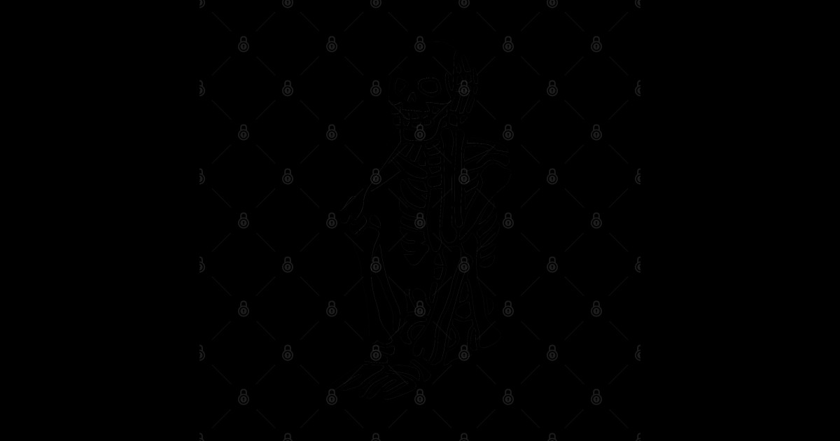 Funny Thinking Skeleton - Skeleton - Sticker | TeePublic