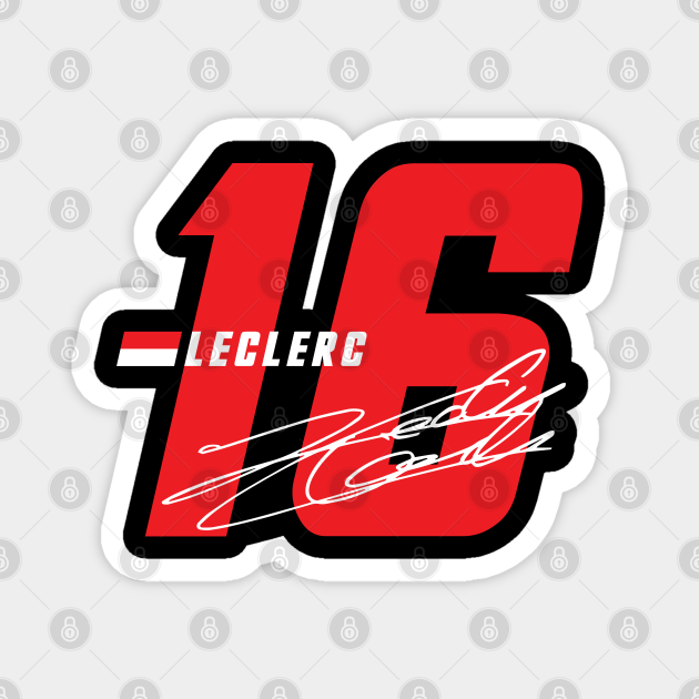 Charles Leclerc 16 Signature Number - Leclerc - Magnet | TeePublic