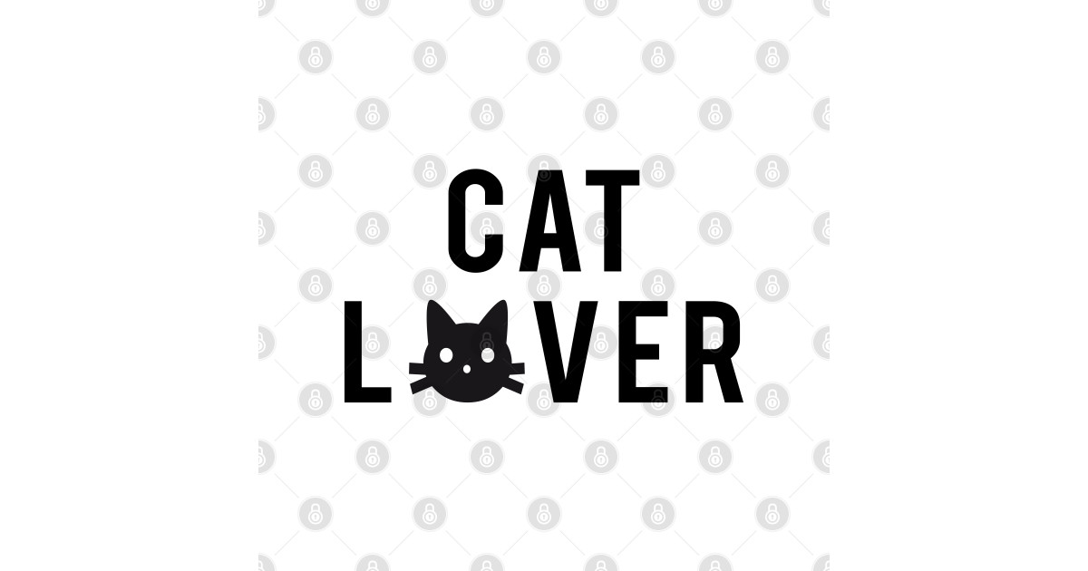 Cat lover, word art, text design with black cat head - Cat - T-Shirt ...