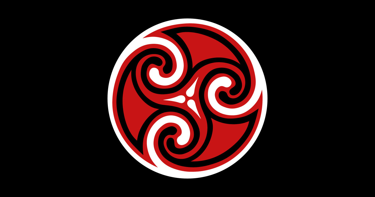 Celtic Triskele Ornament, Red, Black and White - Celtic Art - Sticker ...