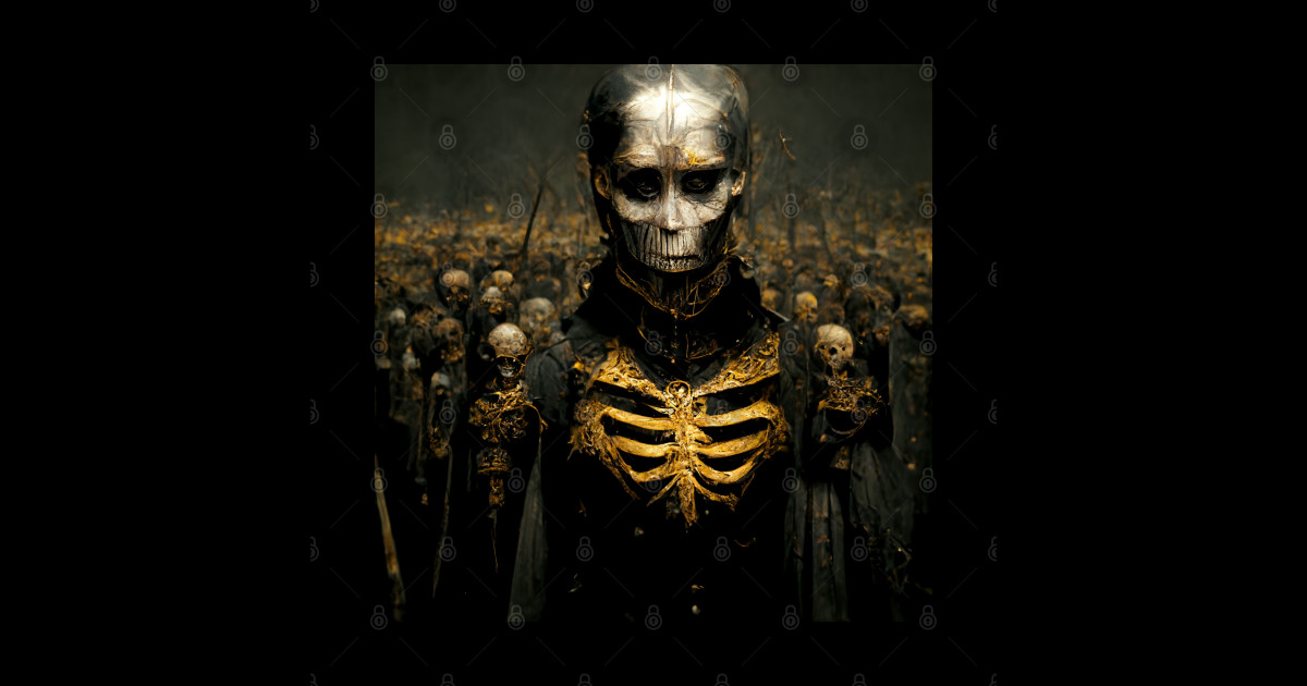 The Army of the Undead - Black and Gold - Skeleton - Sticker | TeePublic