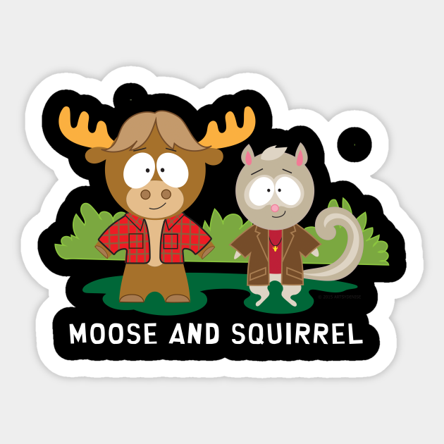 Moose and Squirrel - Squirrel - Sticker | TeePublic