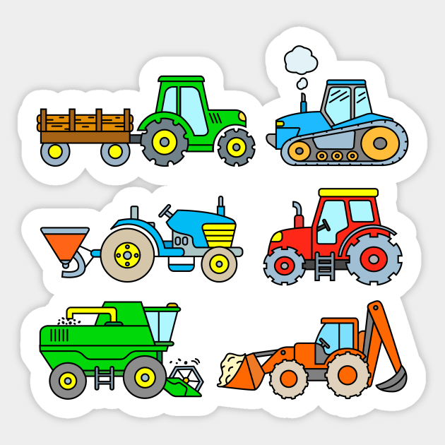 Tractor Farm Vehicles - Tractor Clothing - Sticker | TeePublic