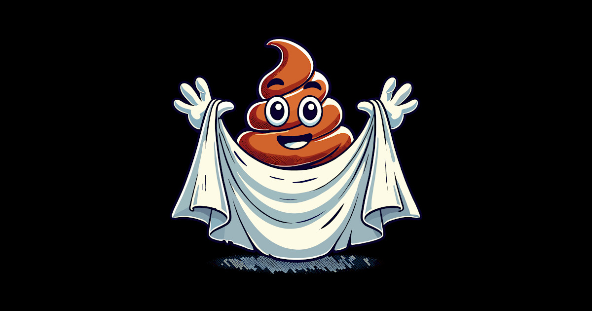 Funny Poop Poop Ghost Bull Sheet Poop - Happy Halloween - Sticker ...