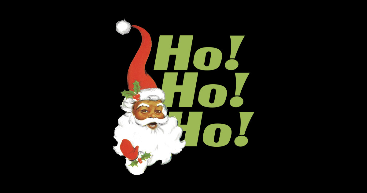 Mid-Century Modern Black Santa - Ho Ho Ho - Black Santa - Sticker ...
