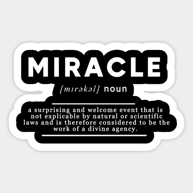 Miracle Definition Meaning Black Edition - Miracle Meaning - Sticker ...