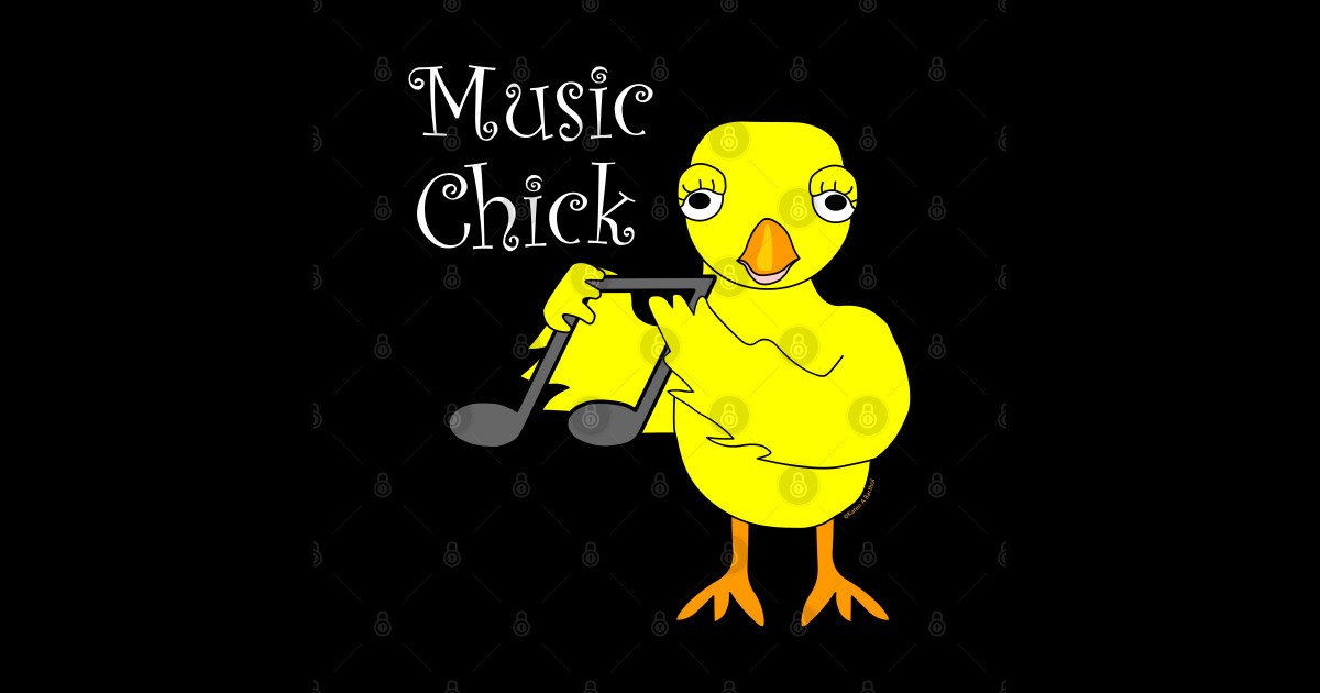 Music Chick Text - Music Chick - Sticker | TeePublic