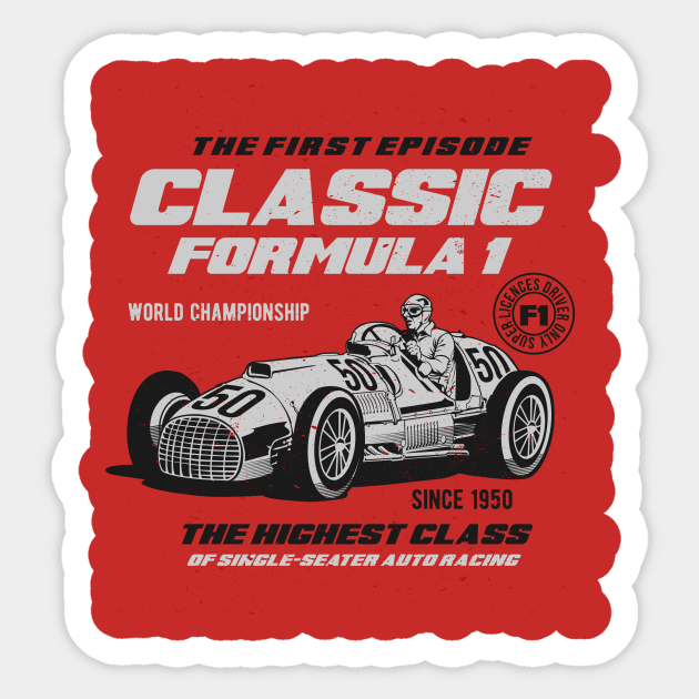 Classic formula one Race - Race Car - Sticker | TeePublic