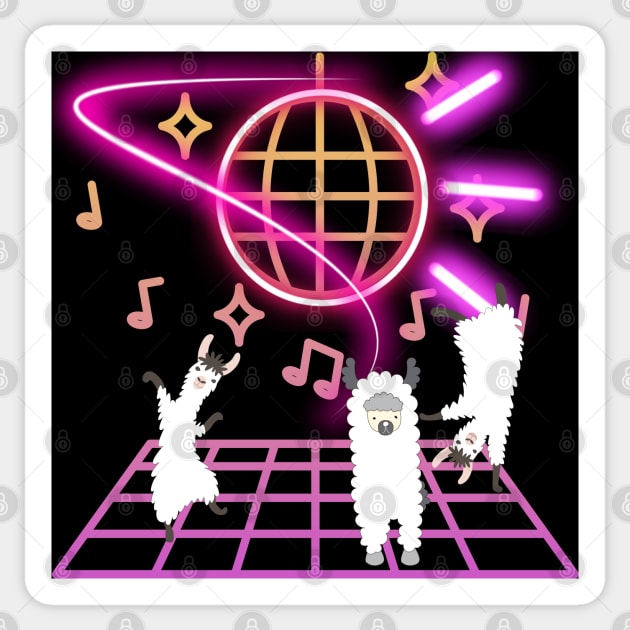 Dancing Lamas , Birthday Party - Lama Gift - Sticker | TeePublic