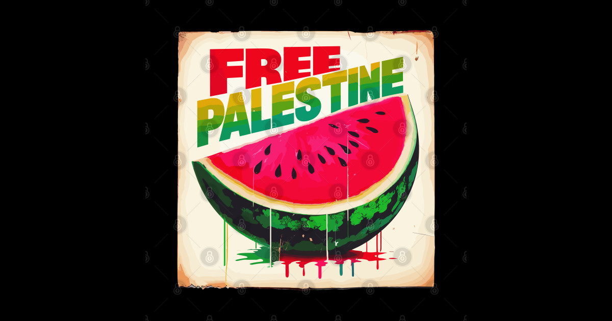 Retro Free Palestine Watermelon - Free Palestine - Sticker | TeePublic