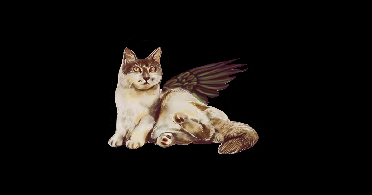 Angel Cat - Cat - Sticker | TeePublic