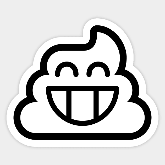 Smiley Emoji Poop (Black) - Emoji - Sticker | TeePublic