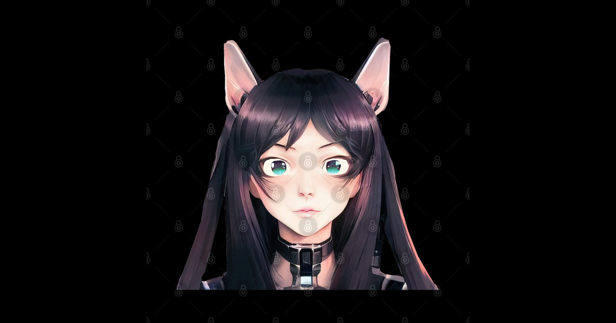 Girl Neko Cats Kawaii Cute Cat Girl Anime Neko Sticker Teepublic
