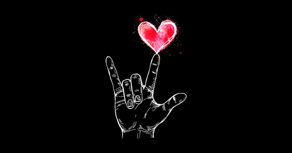 ASL I Love You Hand Sign Language Heart Valentine's Day - I Love You ...