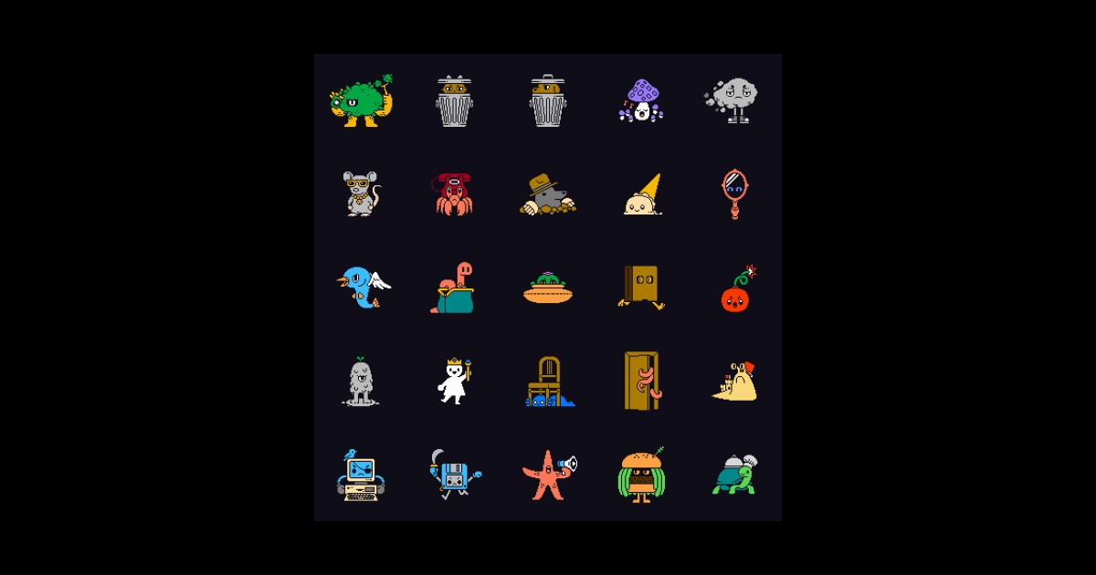 Unlikely Monsters - 1-25 Pattern - Cute Monsters - Sticker | TeePublic