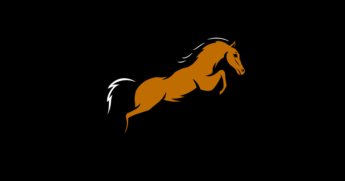 Jumping Brown Horse Logo - Horse - Sticker | TeePublic
