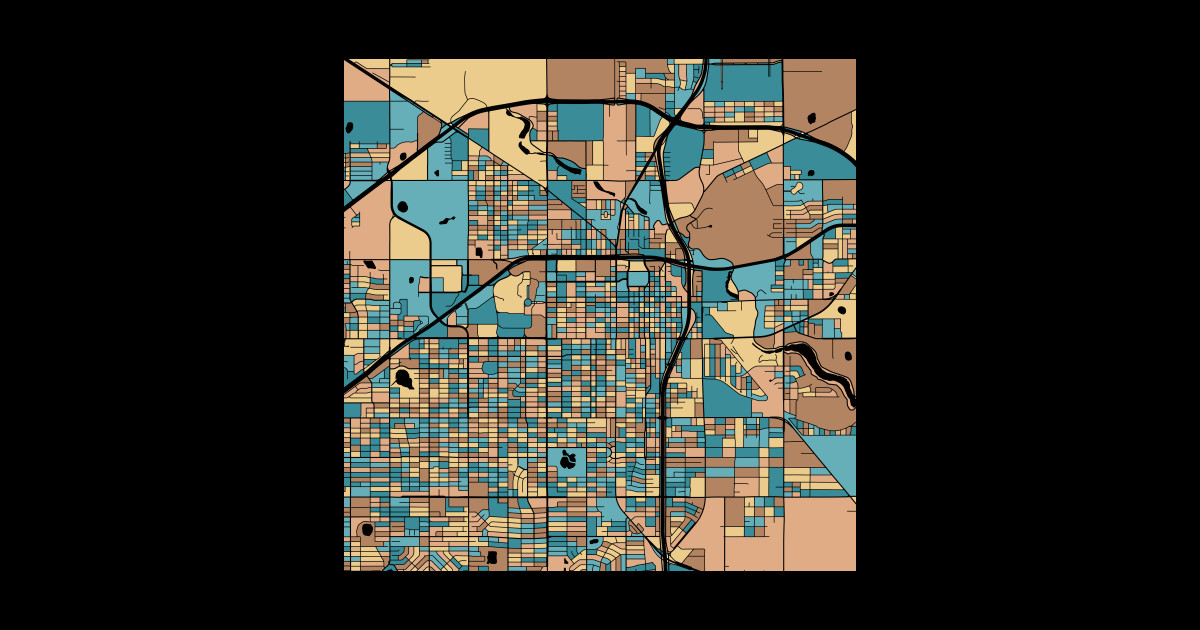 Lubbock Map Pattern in Mid Century Pastel - Lubbock Map - Posters and ...