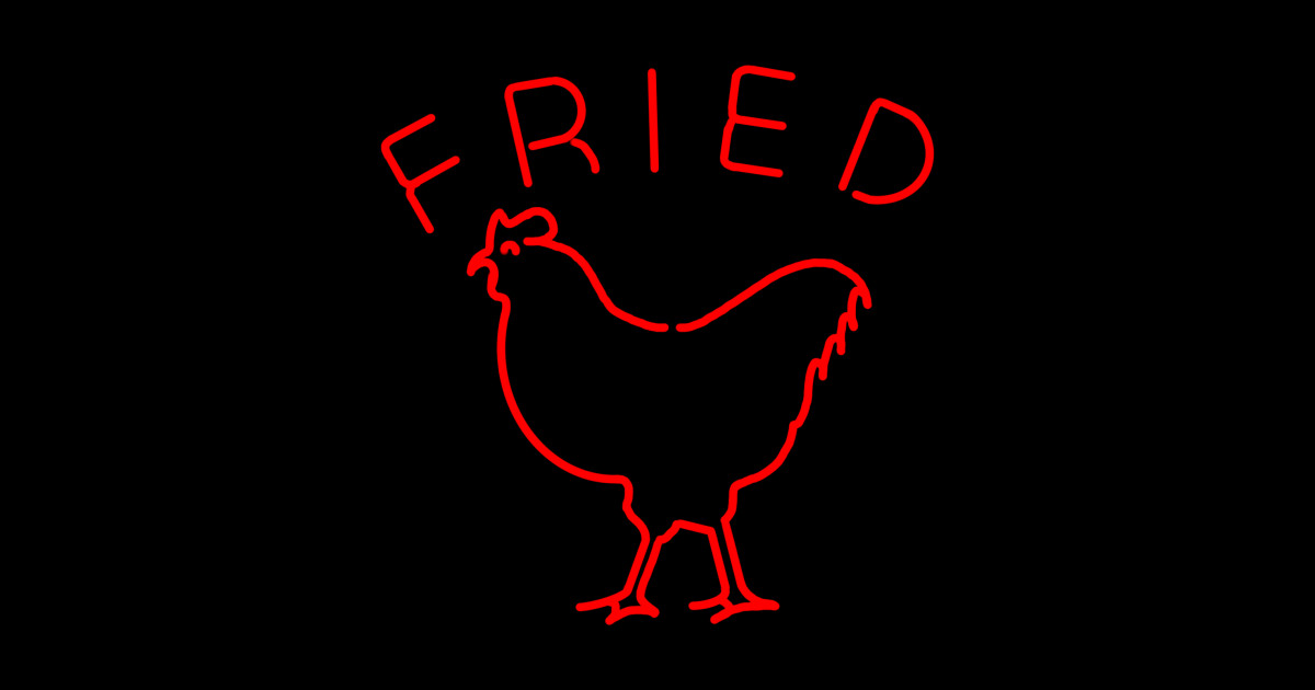 FRIED CHICKEN NEON SIGN - Food - Sticker | TeePublic
