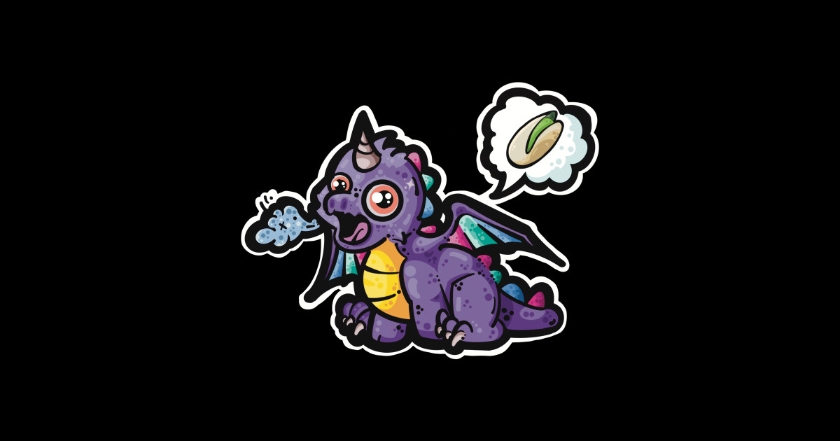 Pistachio The Dragon - Dragon - Sticker | TeePublic
