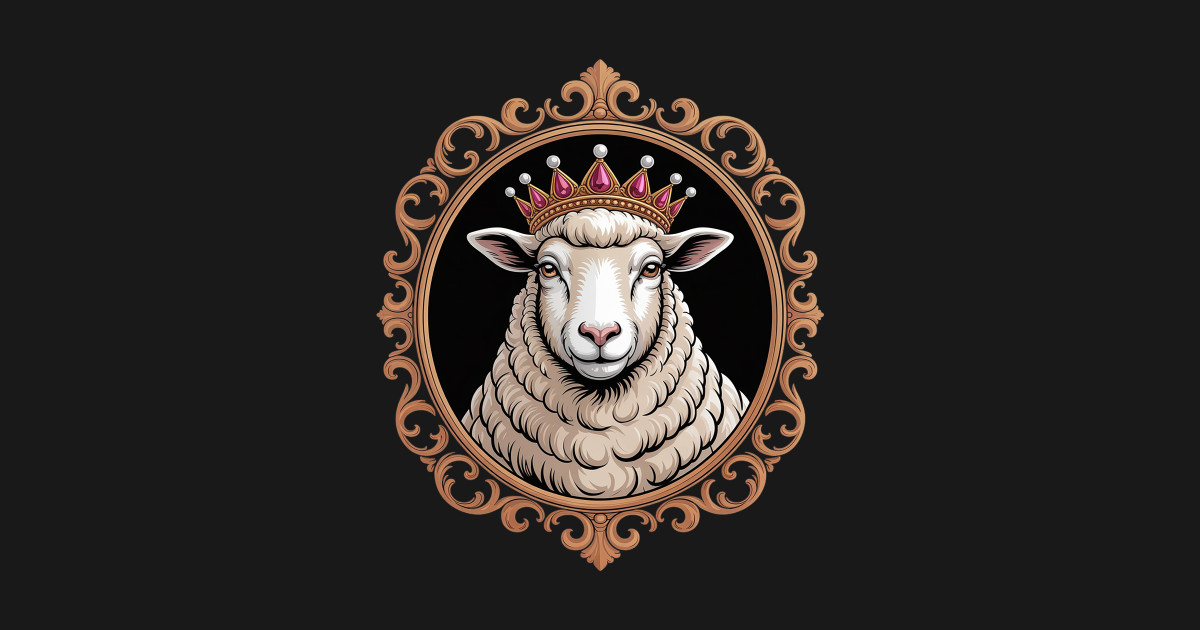 King Sheep Wearing Crown - King Sheep Wearing Crown - T-Shirt | TeePublic
