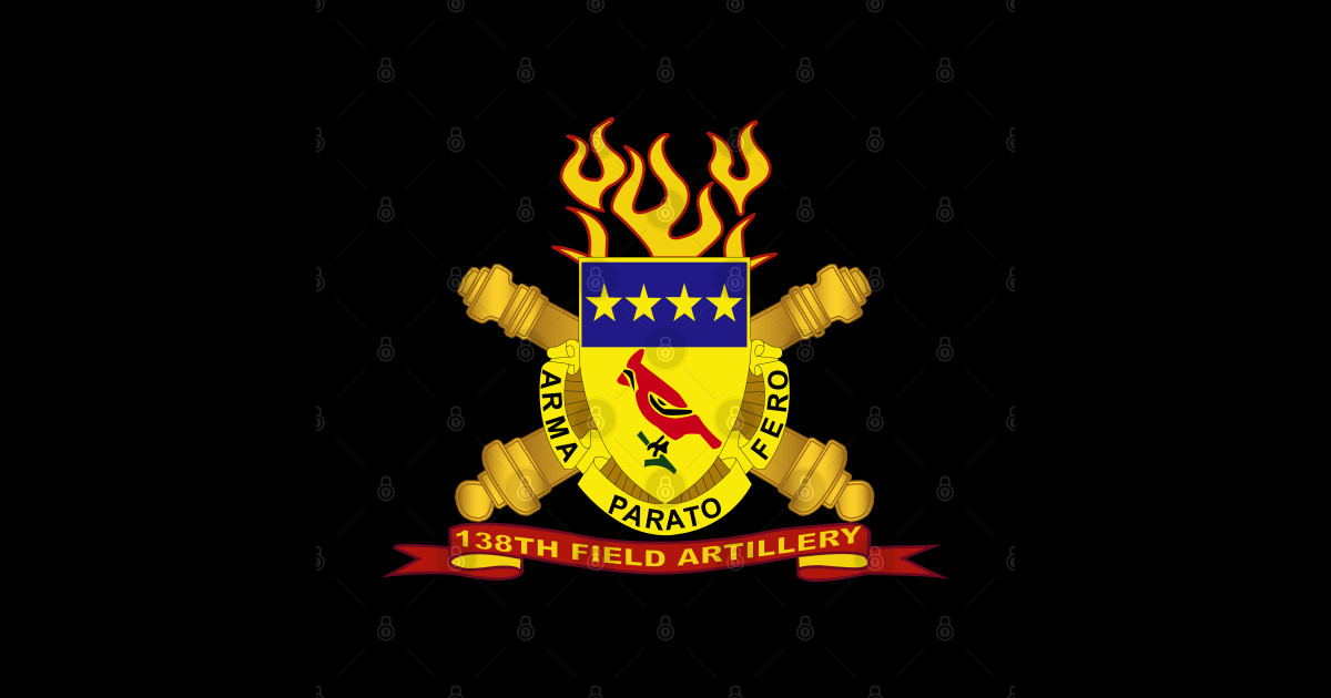 138th Field Artillery w Br - Ribbon w Flames - 138th Field Artillery W ...