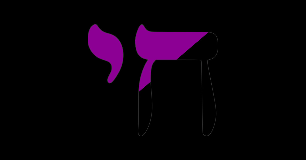 Chai - Jewish Life Symbol (Anarchafeminist Colors) - Jewish Anarchism ...