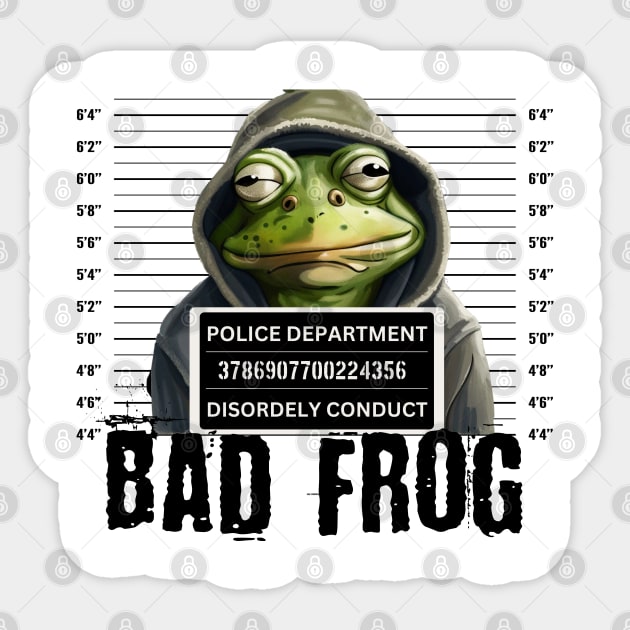 Bad Frog, Kermit mugshot - Kermit The Frog - Sticker | TeePublic