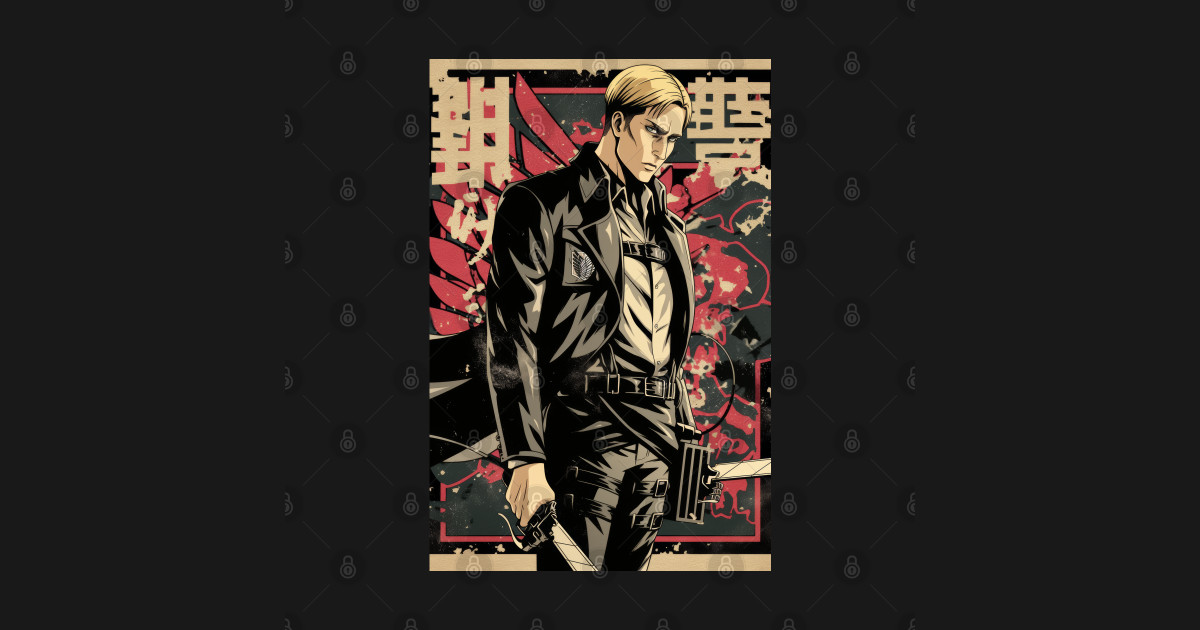 Aura Farming Erwin Smith Chad Max - Attack On Titan - T-Shirt | TeePublic