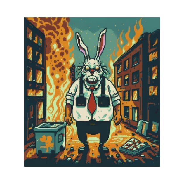 pixel art rabbit in Apocalypse - Pixel Art - T-Shirt | TeePublic