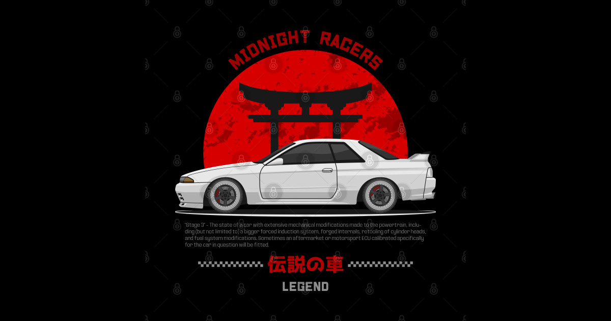 Midnight Racer White GTR R32 JDM - Gtr R32 - Sticker | TeePublic