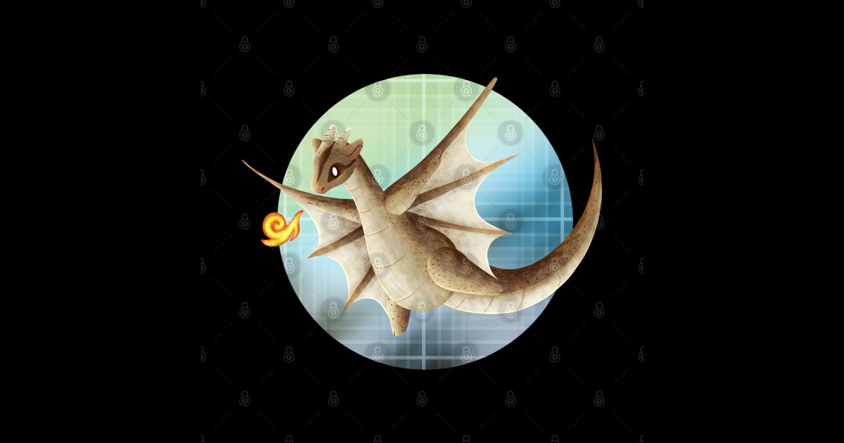 Kawaii Flying Squirrel Dragon - With Background - Dragon - Sticker ...